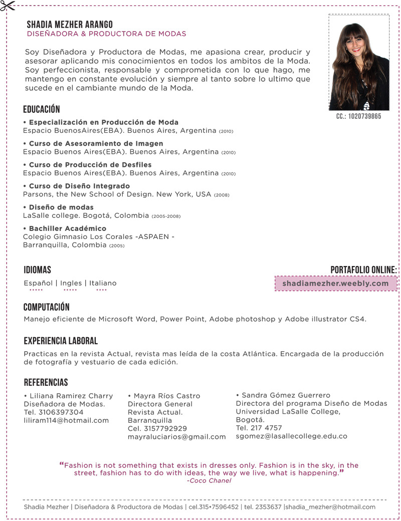 Curriculum Vitae Shadia Mezher