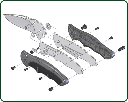 Hogue Ex 01 Tactical Folding Knife Exploded View [3369x2246] R Knifeporn