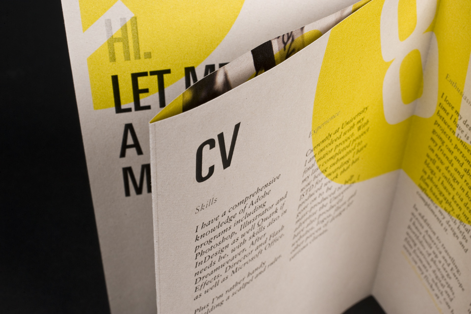 Self Promotional Handout - Mark Adamson MISTD – Graphic Design & Typography