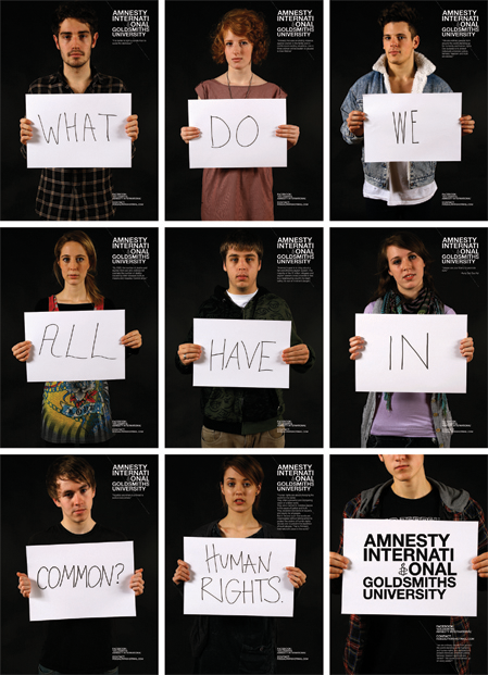 Amnesty Goldsmiths Posters - Sam Hodges graphic design portfolio
