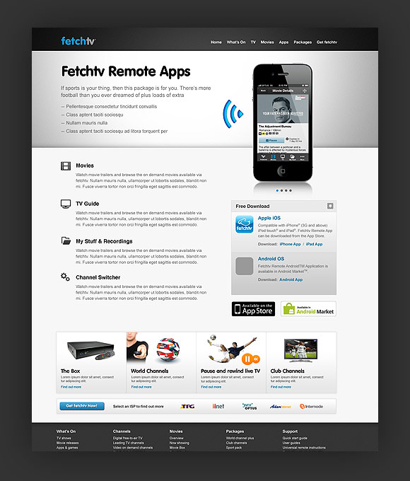 Fetchtv - John Welander, Art Direction & Interactive UX Design