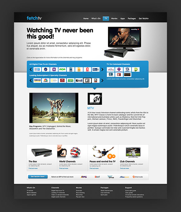 Fetchtv - John Welander, Art Direction & Interactive UX Design