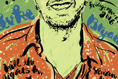 Luke Bryan Concert Poster - J Burwell Mixon Design