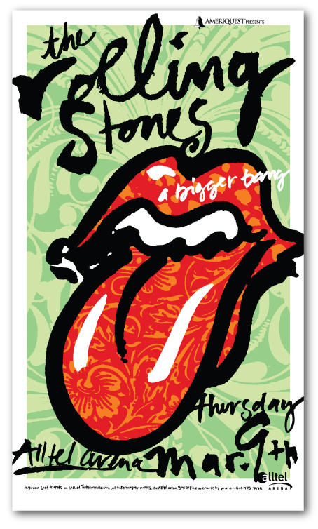 Rolling Stones Concert Poster - J Burwell Mixon Design