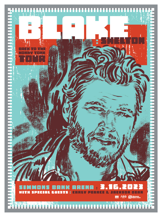 Blake Shelton Poster | 2023 - J Burwell Mixon Design