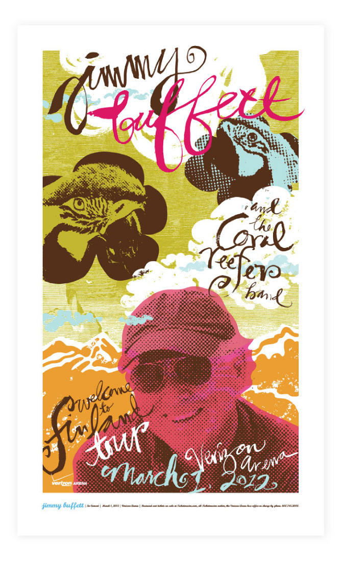 Jimmy Buffett Concert Poster - J Burwell Mixon Design