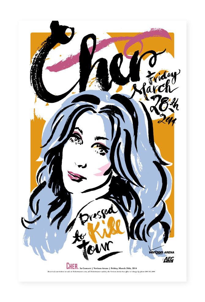 Cher Concert Poster - J Burwell Mixon Design