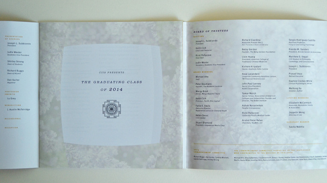 CIIS Commencement Materials - alexismaia designs