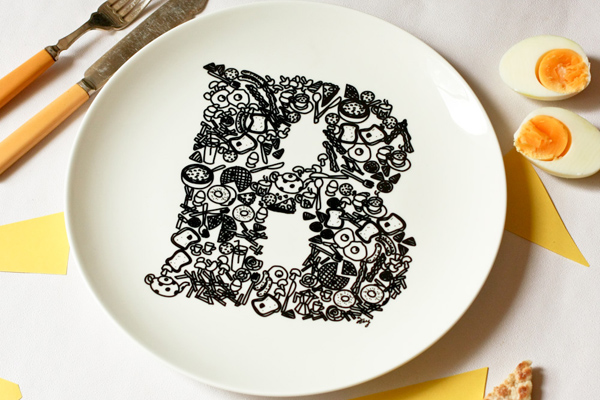 Alphabet Plates - JustNoey - Illustrations, Ceramics, Homeware Design ...