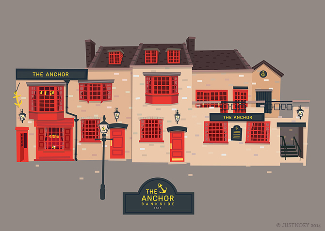 London Pubs Posters - JustNoey - Illustrations, Ceramics, Homeware ...