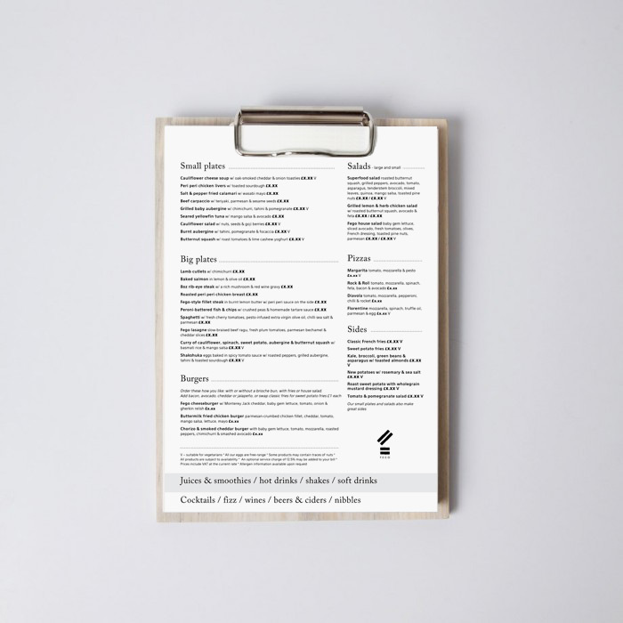 Fego Menus - Vicki Brown