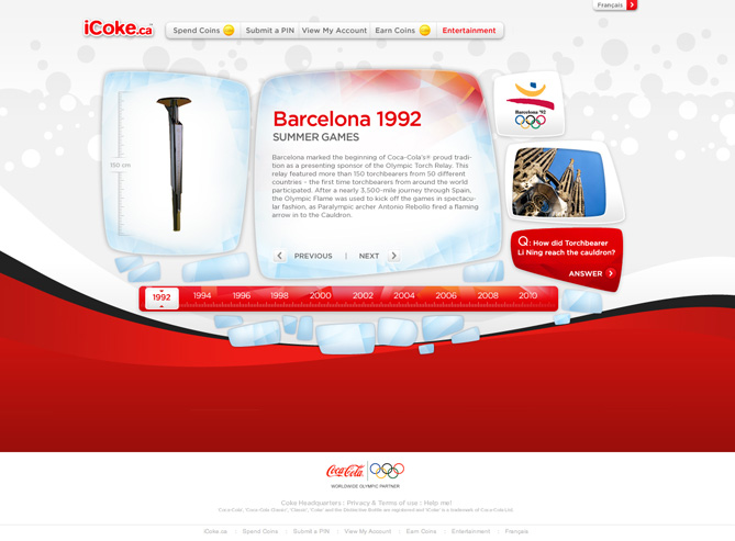 Coca Cola Olympic Torch Timeline - Stephen DeMarsh - Art Director ...