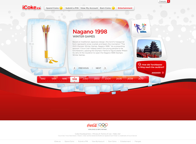 Coca Cola Olympic Torch Timeline - Stephen DeMarsh - Art Director ...