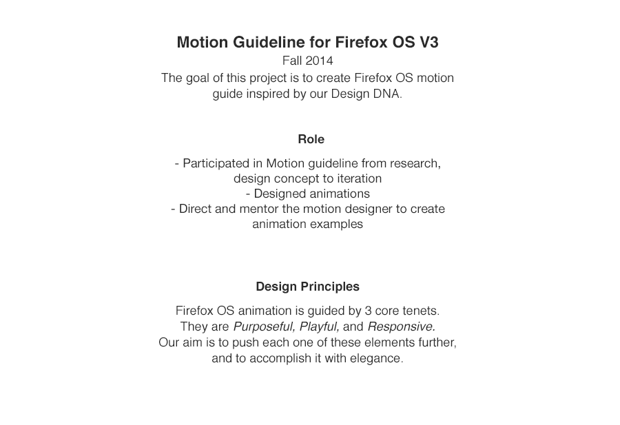Firefox OS V3 motion guideline - I want perfect soul.