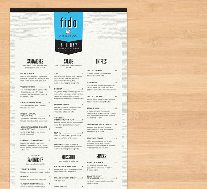 Fido Menu - yk