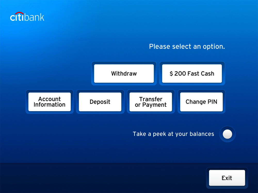 Citi // ATM UI Design - Matt Sharpe