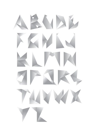 Origami Typeface - Work Selection Of Graphic Designer Andrei Robu