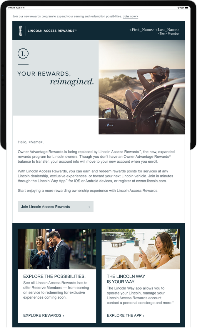 Lincoln Access Rewards - Dane Roberts: Creative Lead, Copywriter ...