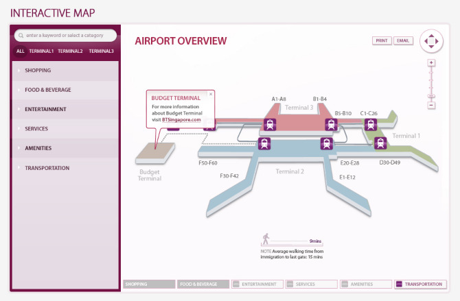 changi airport interactive map - steven jodistiro / art director