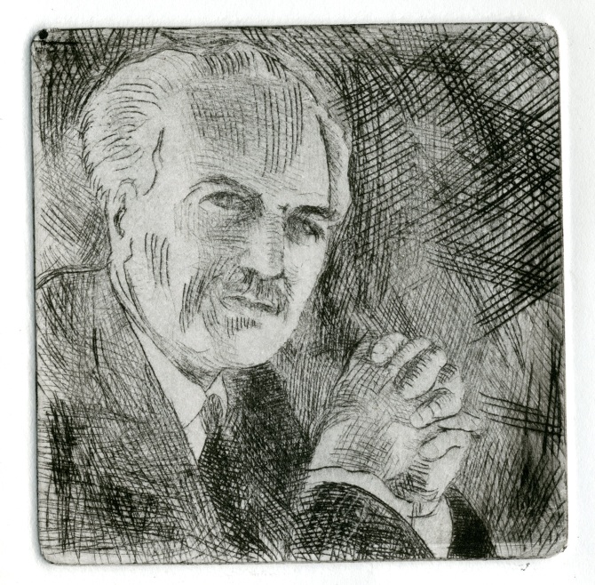 Portraits of D Harding (etchings) - Victor Lunn-Rockliffe