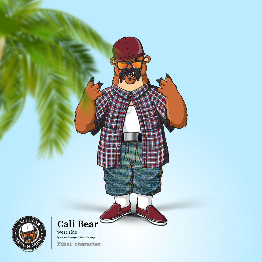Cali Bear - Graphic design, web design, illustrations by Andrew Matveyev