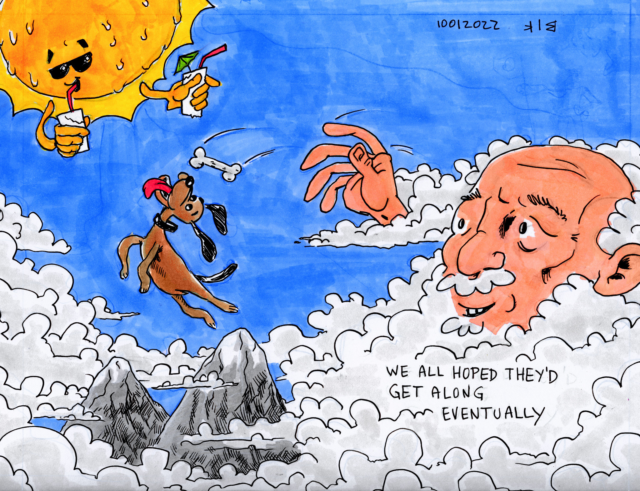 God versus Dog - Cartoon Distortion by Luis Blackaller