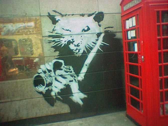 Banksy, Camera Rat, London - unurth | street art