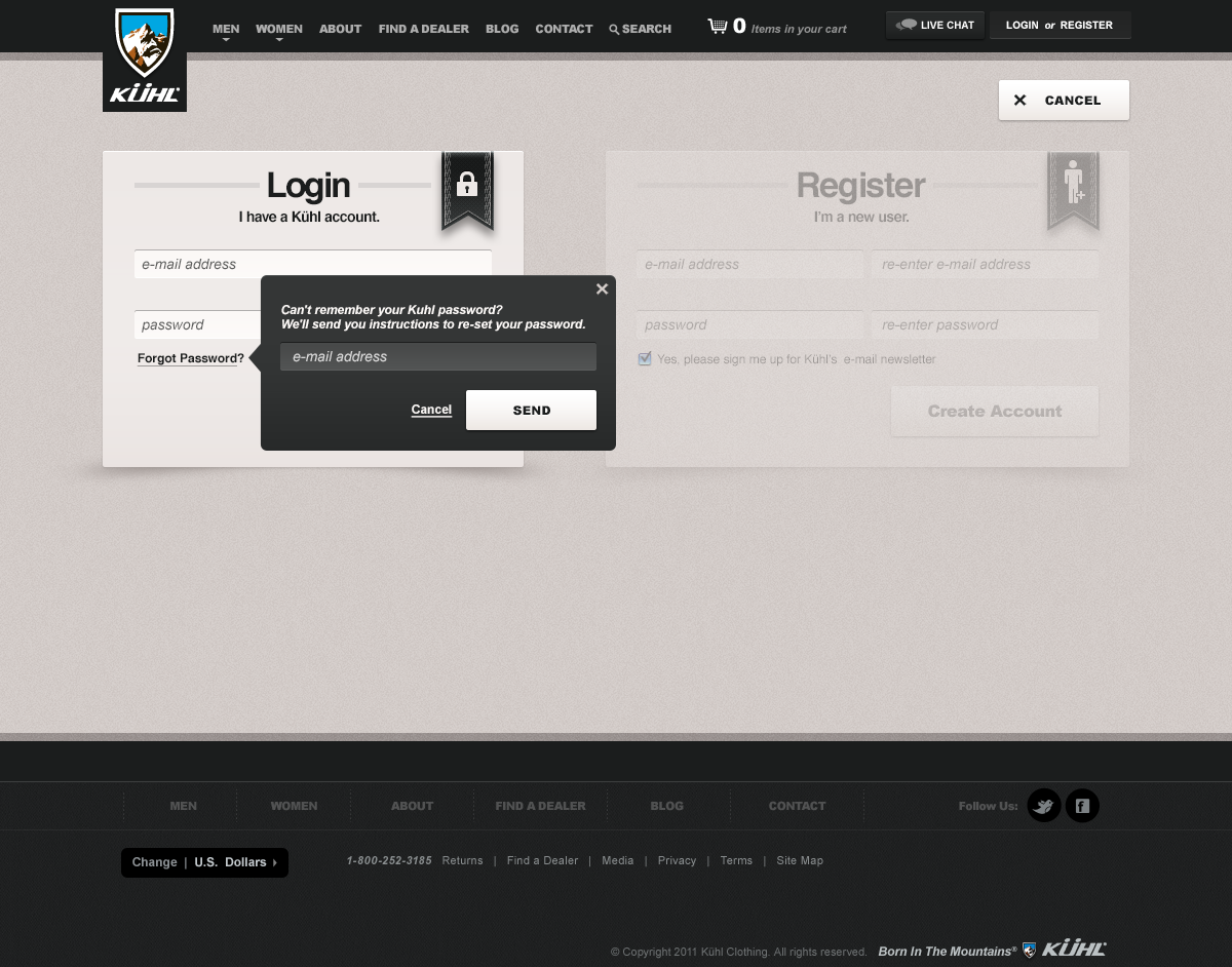Kühl Consumer E-Commerce - Ben Cline // Creative Direction & Design