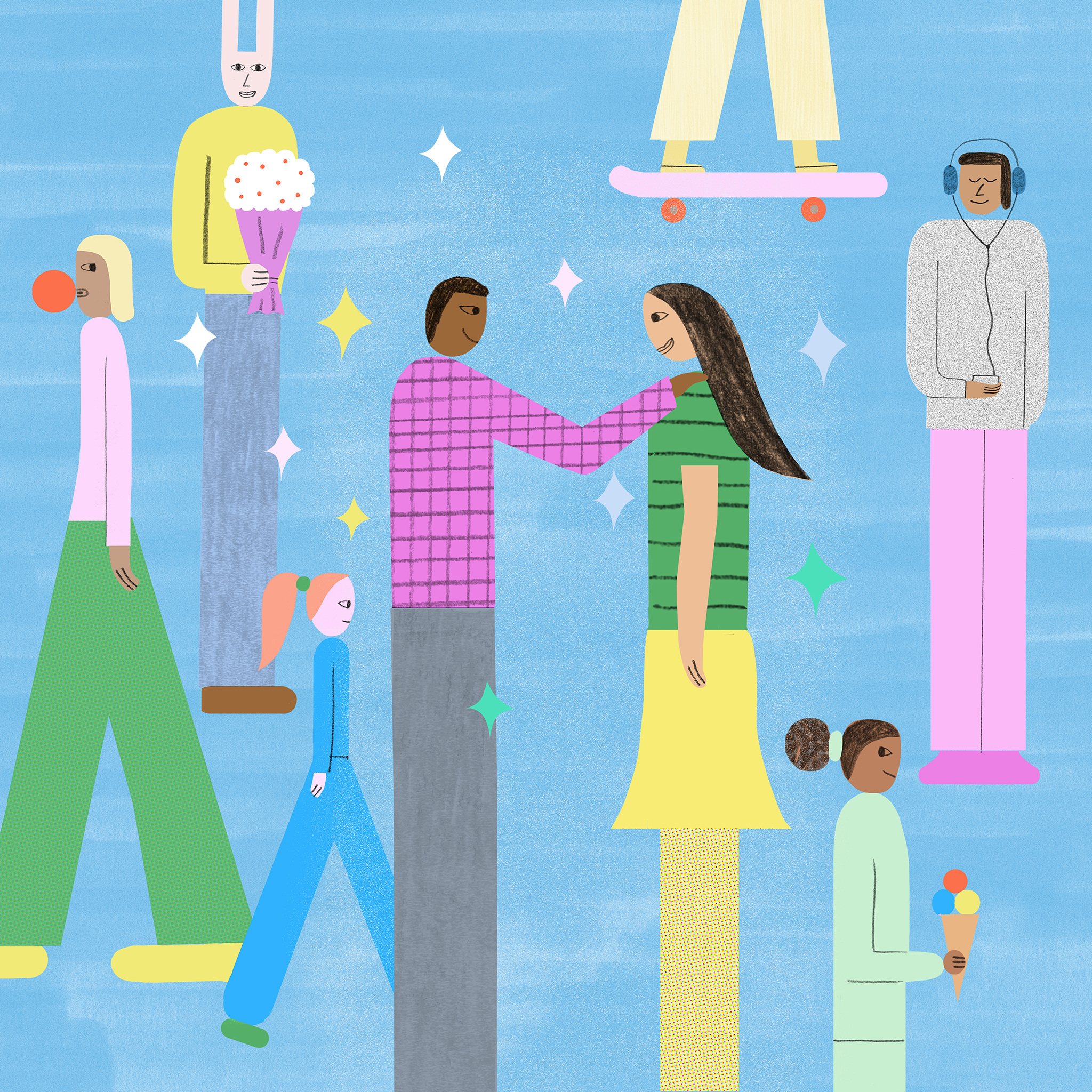 Falling in friendship - irene servillo illustration