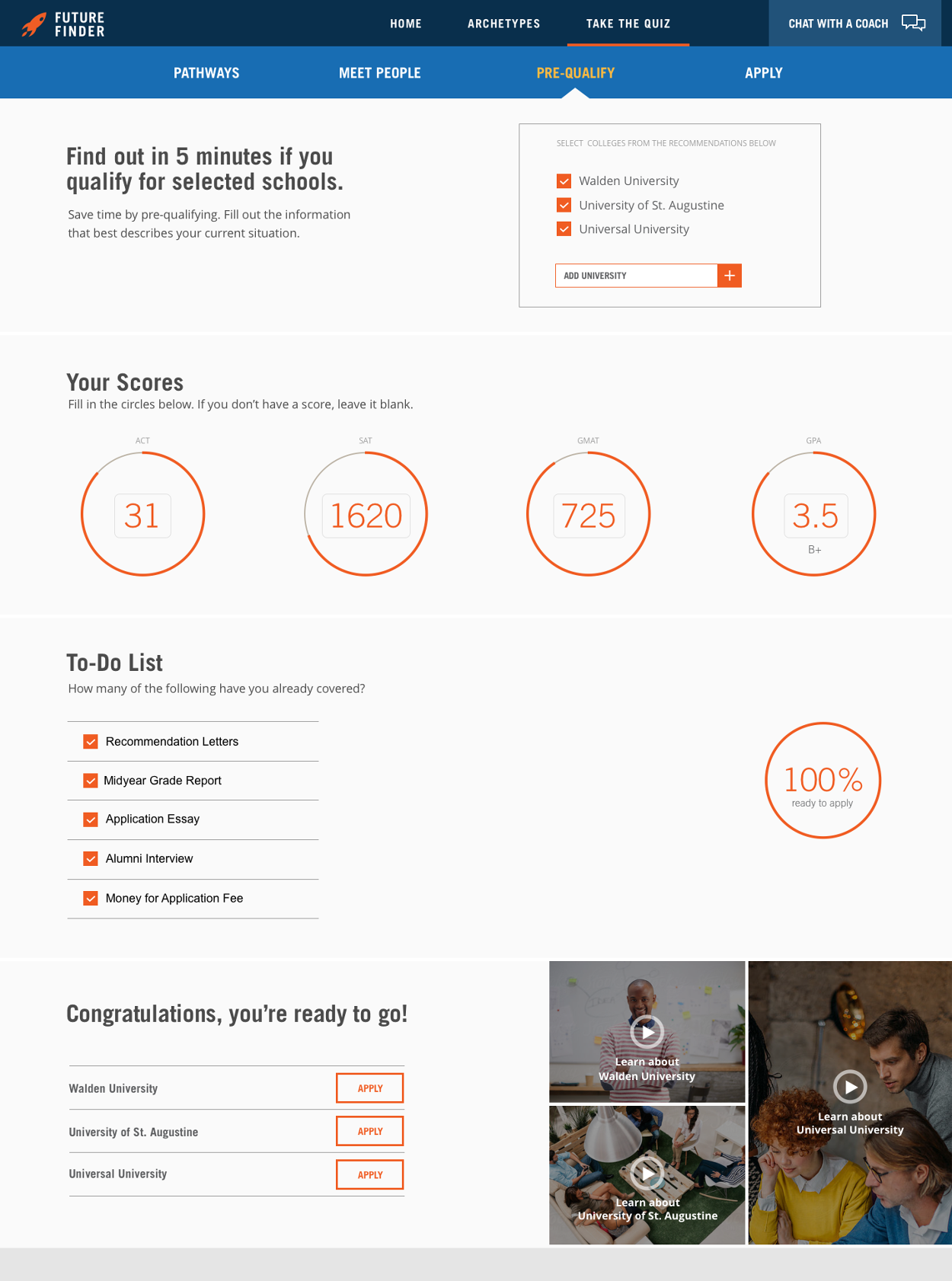 College Future Finder - Miwa Design