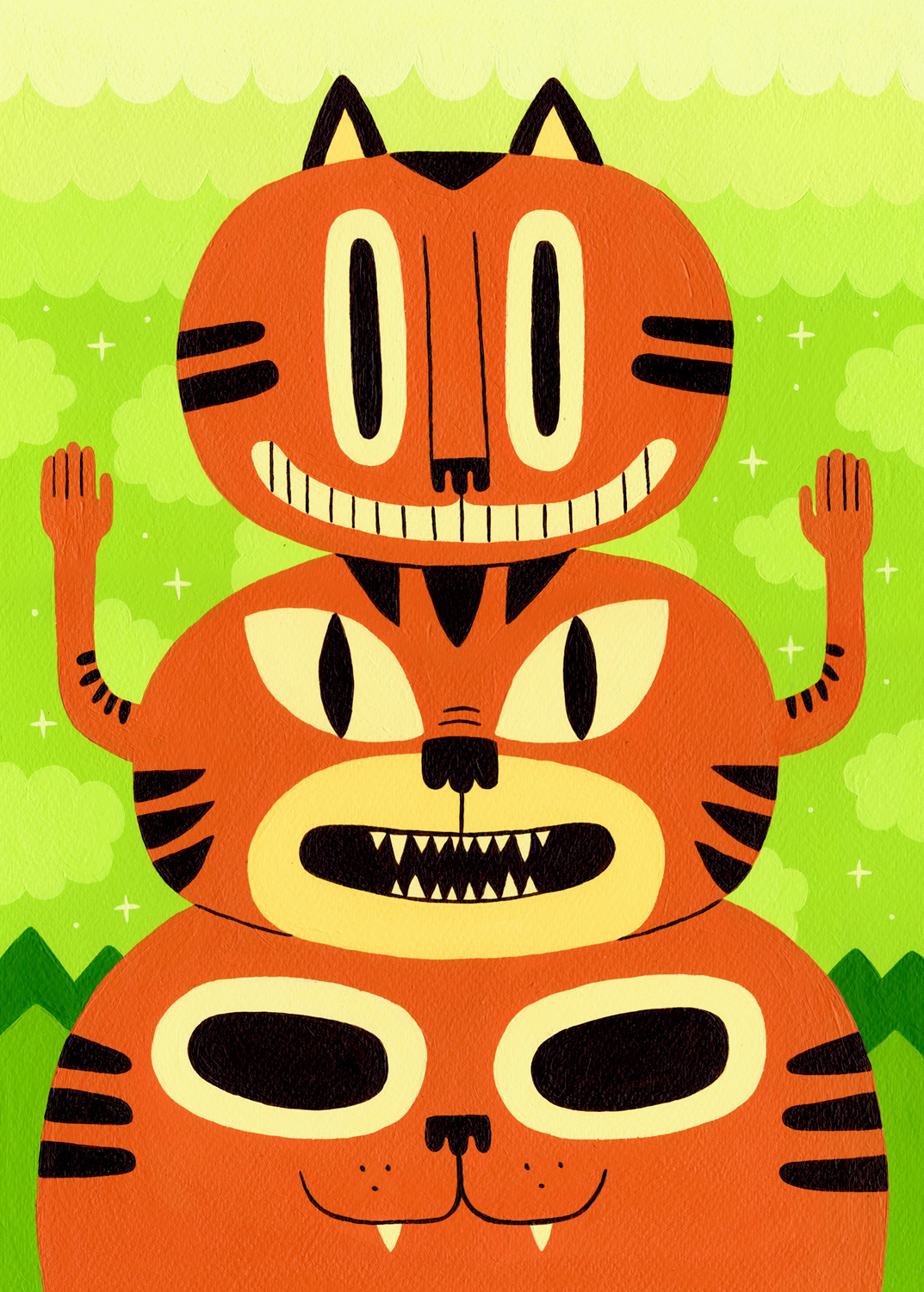 Totem Cat - Jack Teagle Illustration