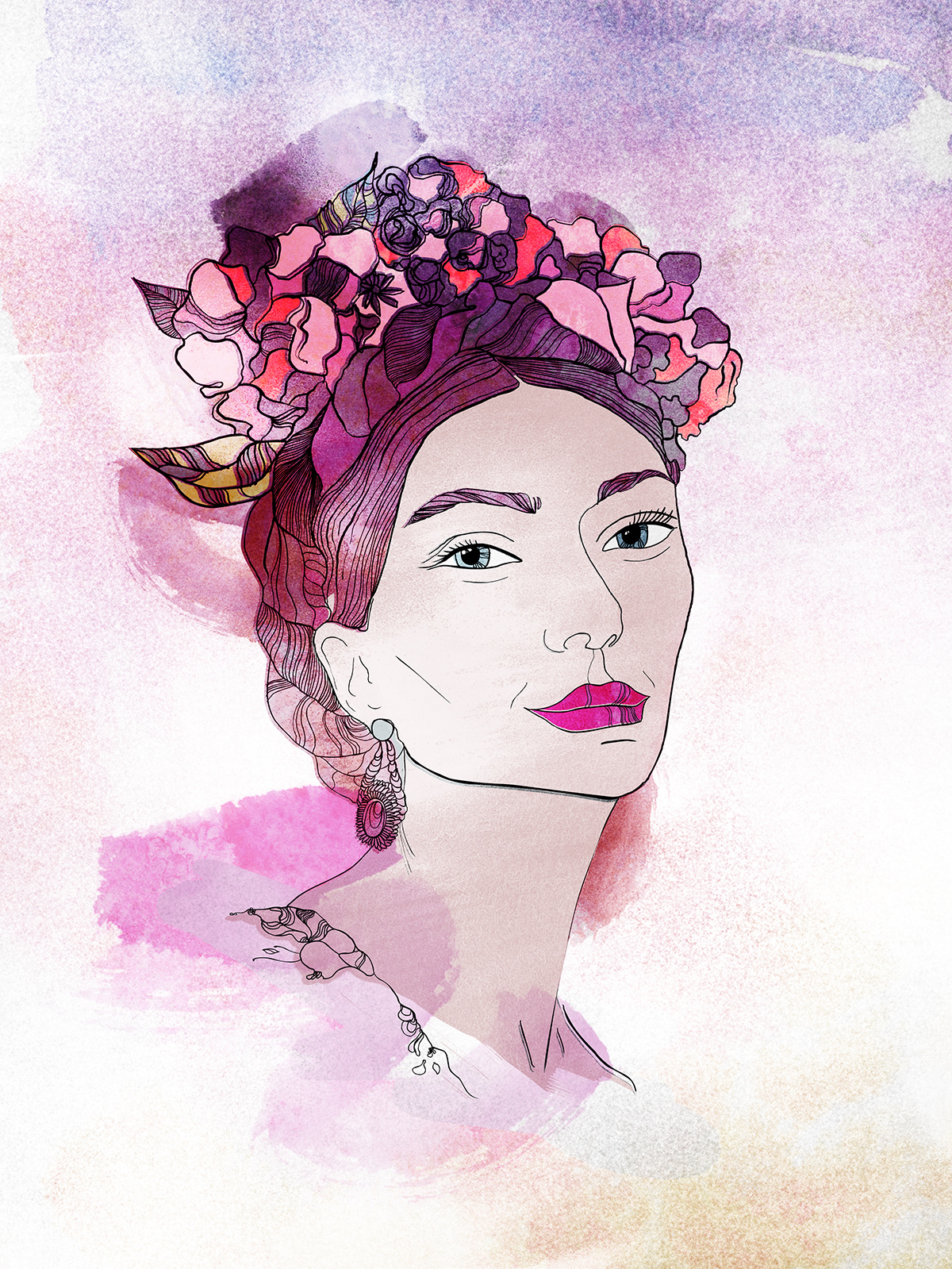 Frida's style illustration - Works by Teele Strauss