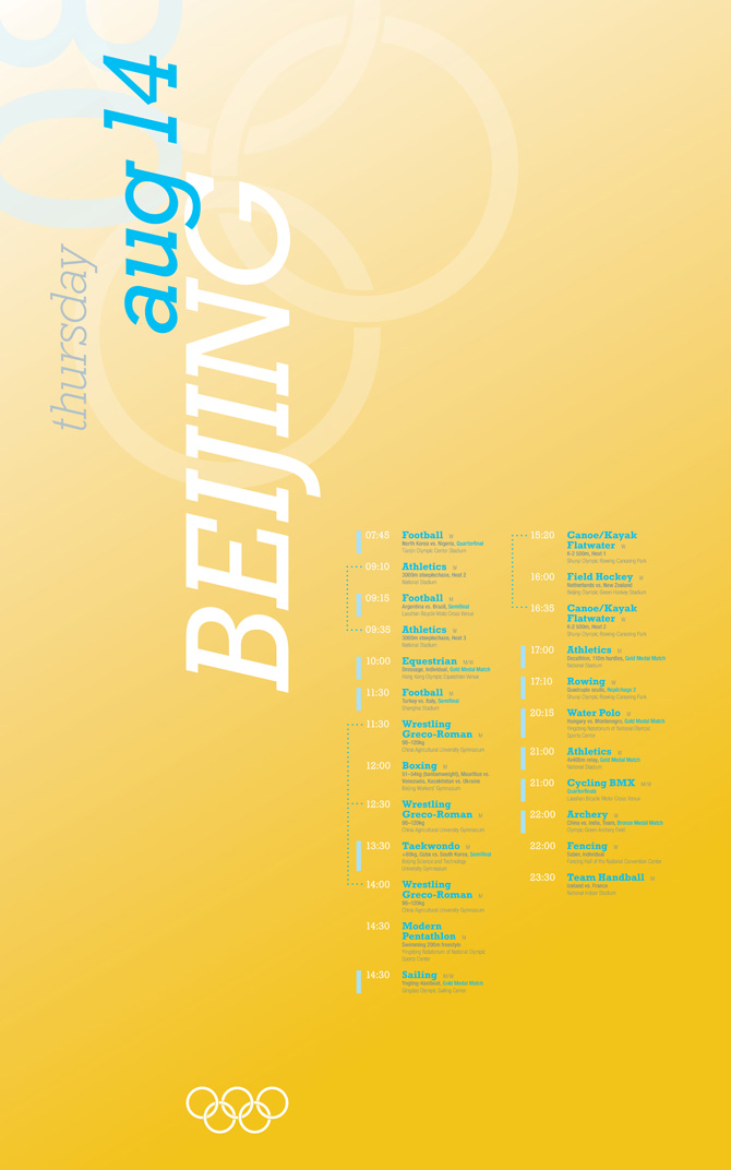 Beijing Olympic Schedule - Stephanie Chu