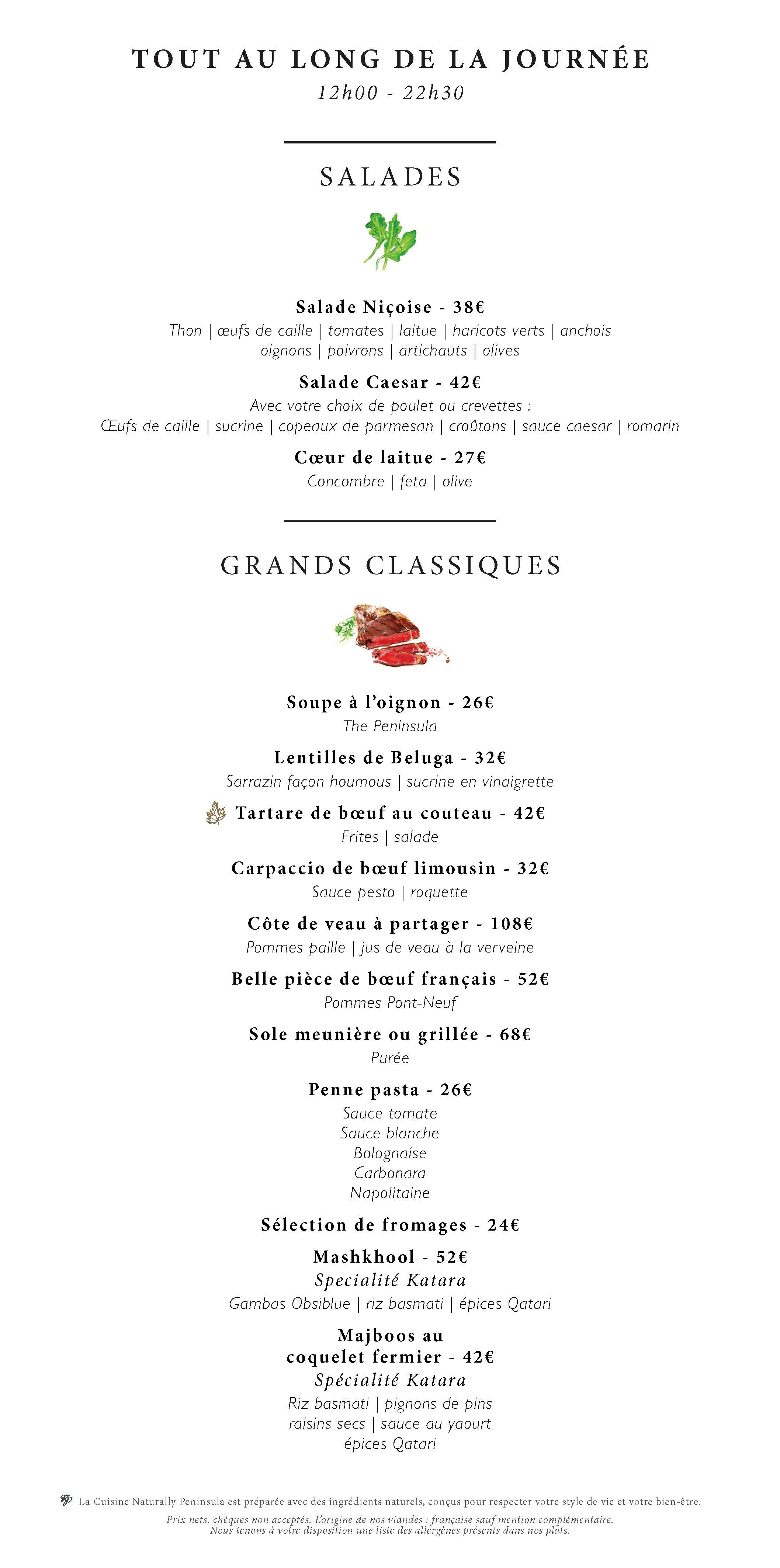 Lobby Menu (Peninsula) - Benjamin Nakache