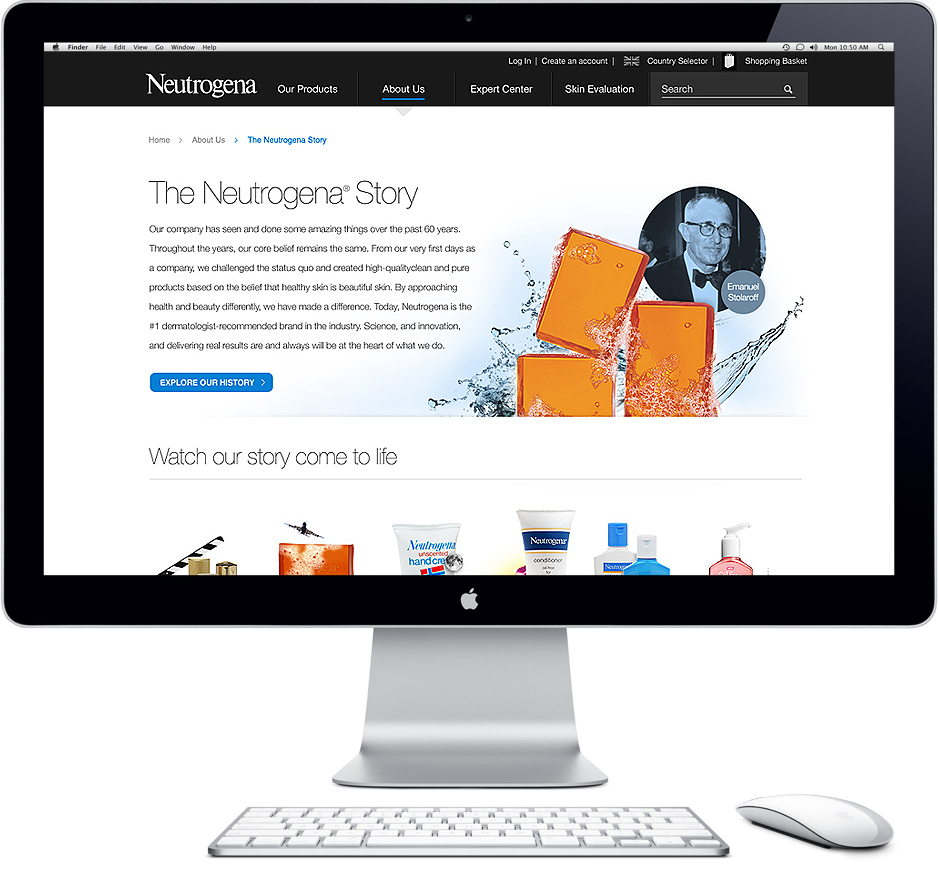 Neutrogena.com: Brand History - Downard Creative Showcase