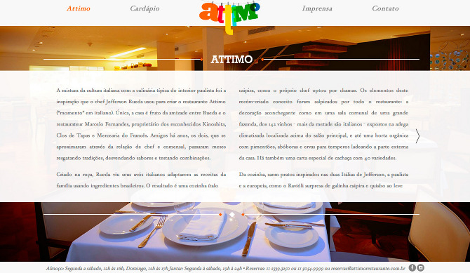 Restaurante Attimo - Roger Luiz - Flash Developer