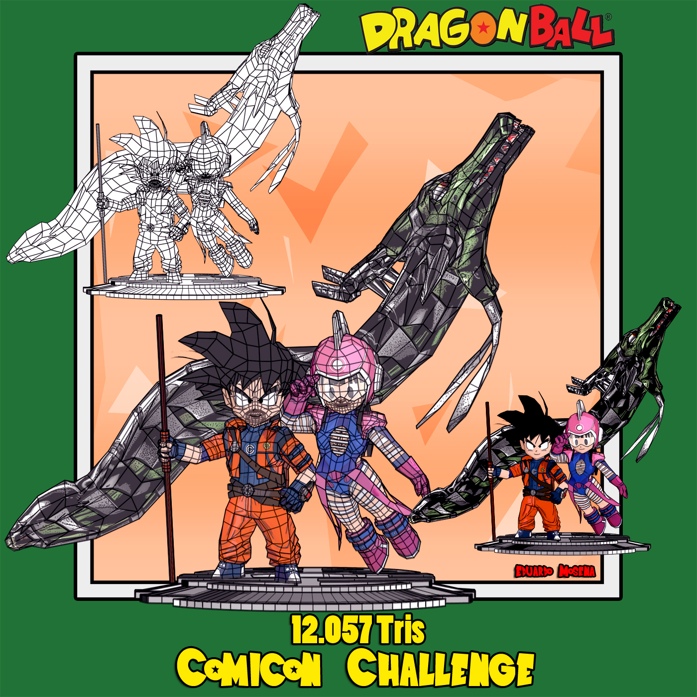 Low Poly Dragon Ball Redesign - Eduardo Mosena - Character Artist
