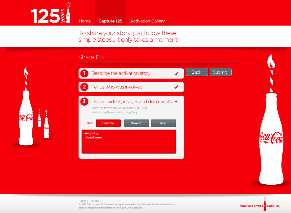 Coca-Cola 125 years Intranet - Designers Forever