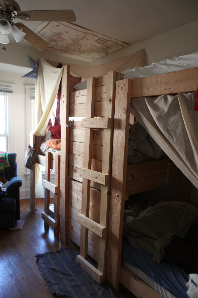 Triple Staggered Bunk Bed - Laura Cornman