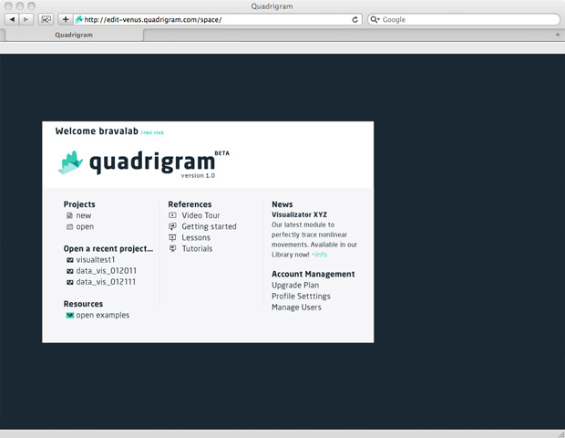 Quadrigram CI & Interface Re-Design - www.bravabuero.com
