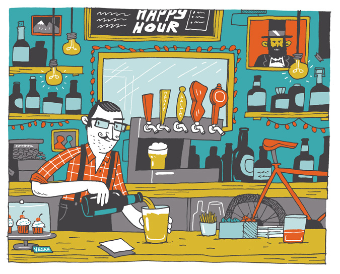 beer geek handbook - greg kletsel illustration