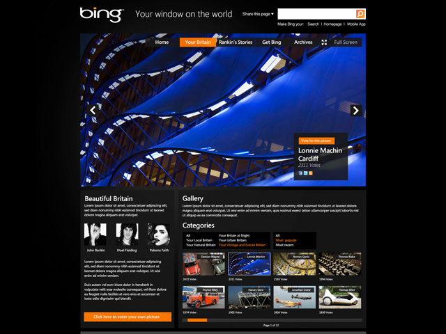 bing Homepage Contest - Frederik Samuel - Art Direction + Design