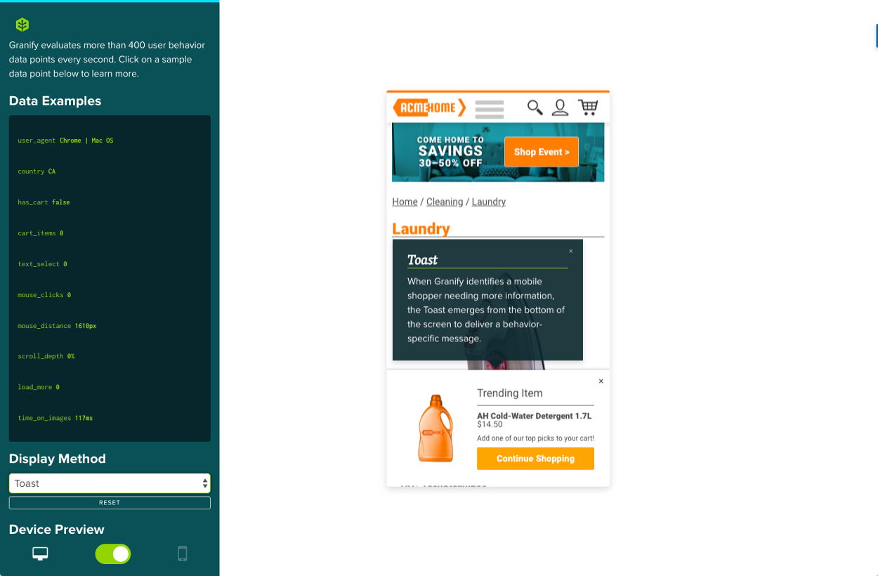 Granify MIx Page - chris murray, designer.