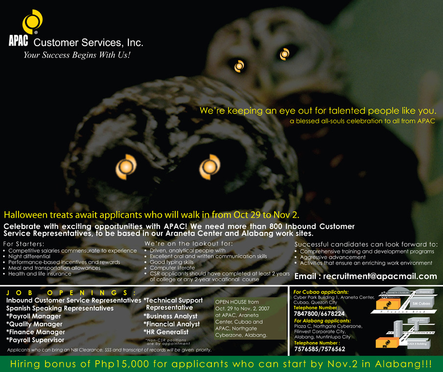 APAC Customer Services, Inc. - Sylvester Wong | Concept & Design