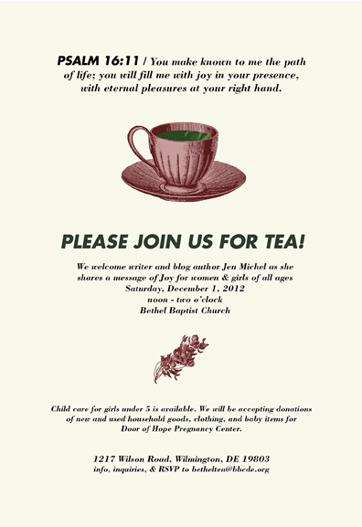 Church Rainbow Tea Party Invitations