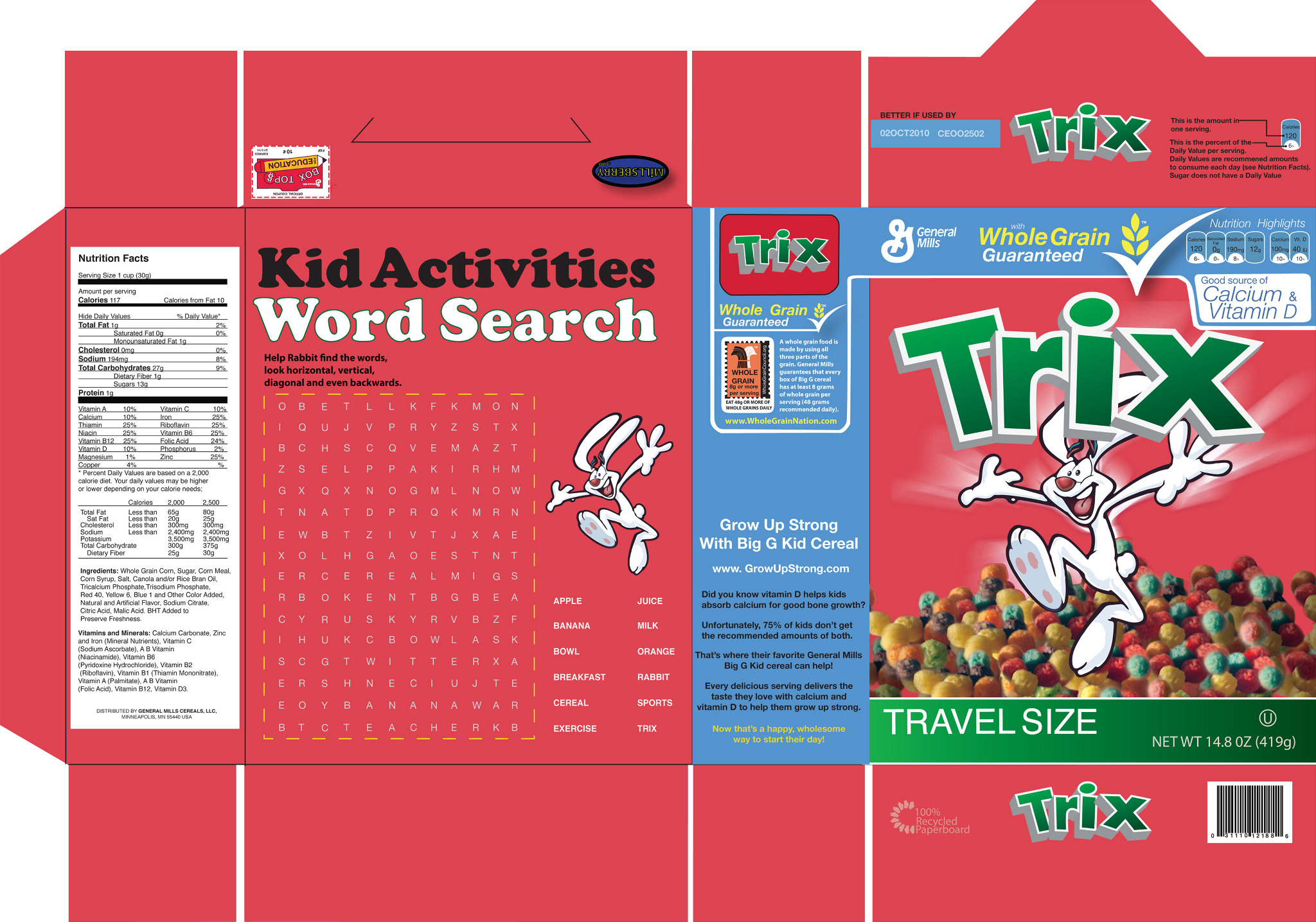 cereal box design layout