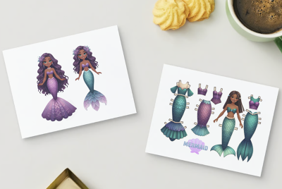 Ocean Fantasy with Mermaid Paper Dolls - Sabrina Woods