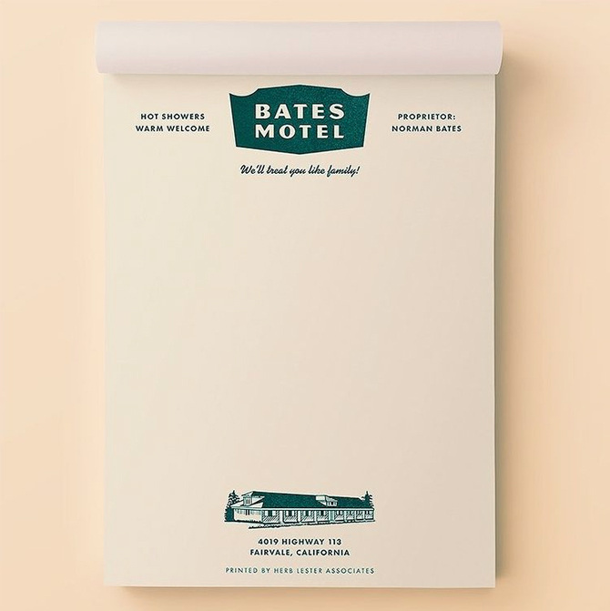 Fictional Hotel Notepads - Palindrome