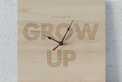 "its TIME TO GROW UP" Clock - mitztakahashi.com