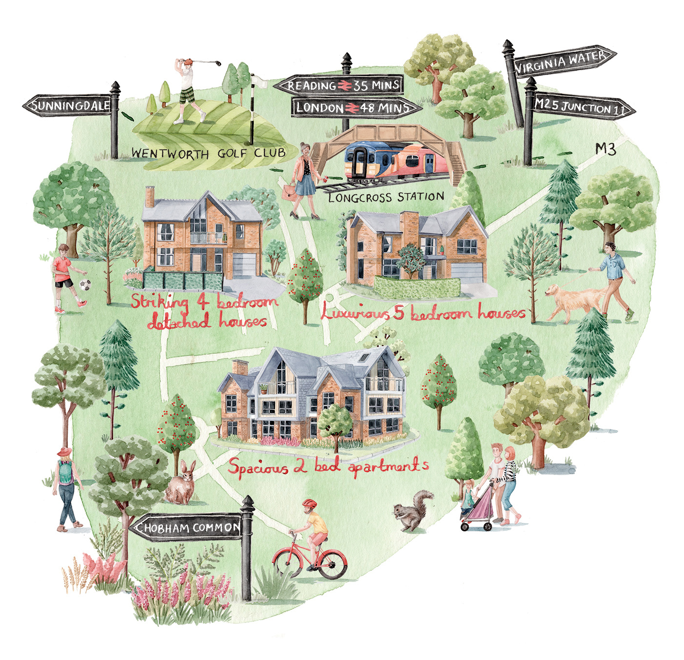 Upper Longcross: Crest Nicholson & One Big Company - Laura Hallett Art ...